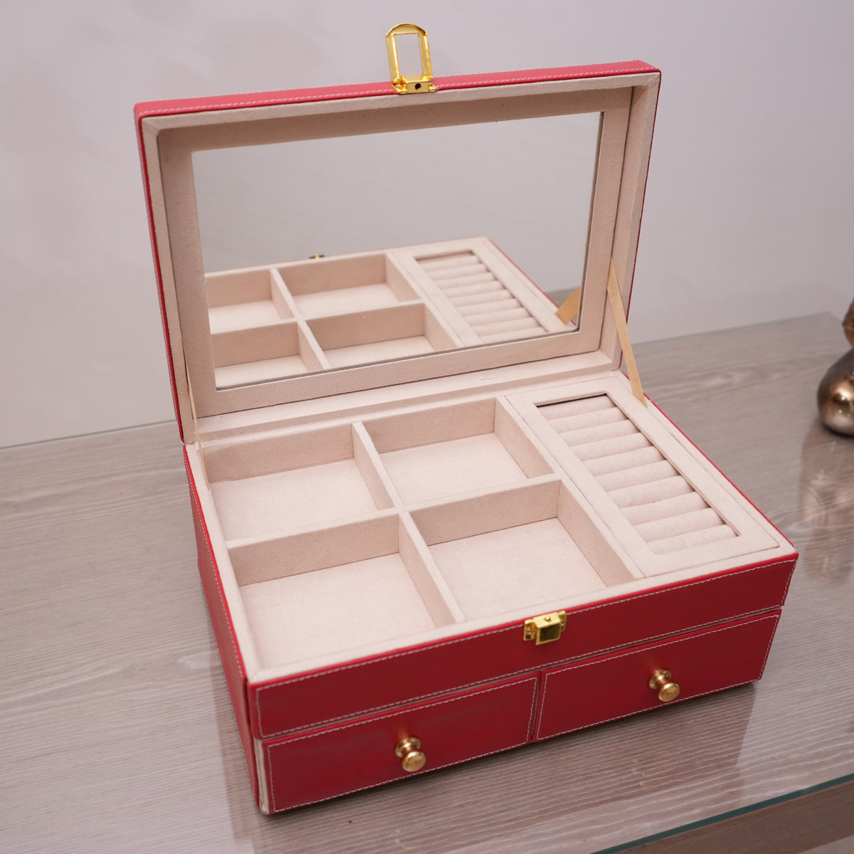 Beaded Check design Jewellery Box